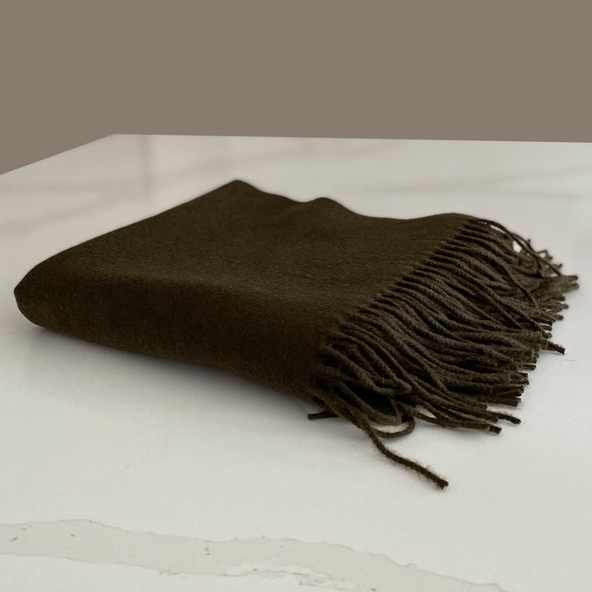 One Off - Khaki Brown Cashmere Woven Stole | The Travelwrap Company