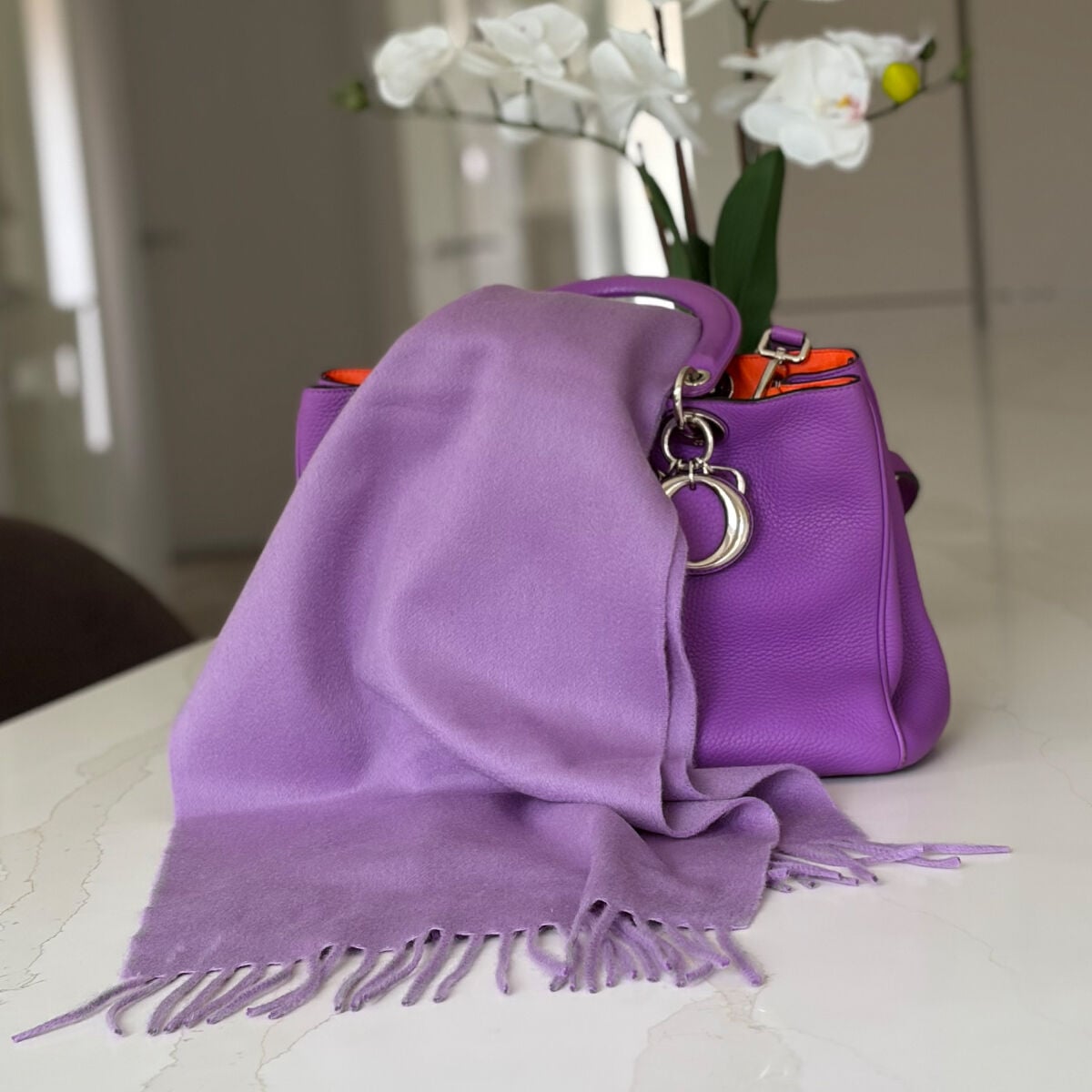 Woven Lilac Cashmere Scarf | The Travelwrap Company