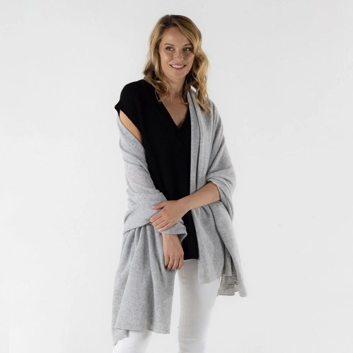 Oversized Luna Grey Cashmere Wrap | The Travelwrap Company