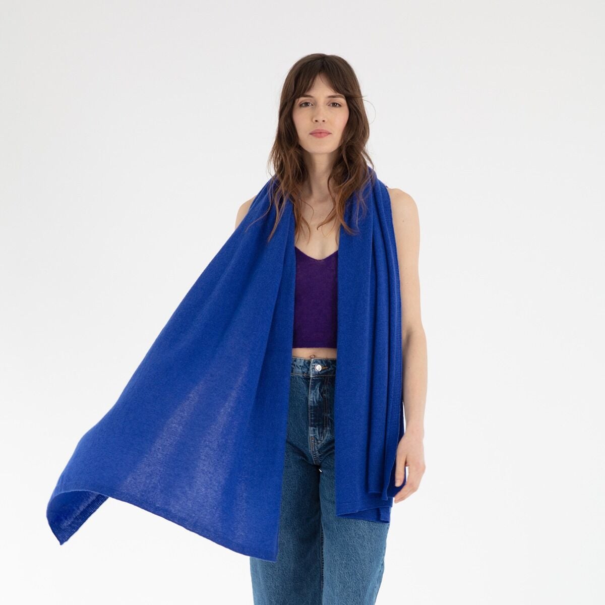 Oversized Persian Blue Cashmere Wrap | The Travelwrap Company