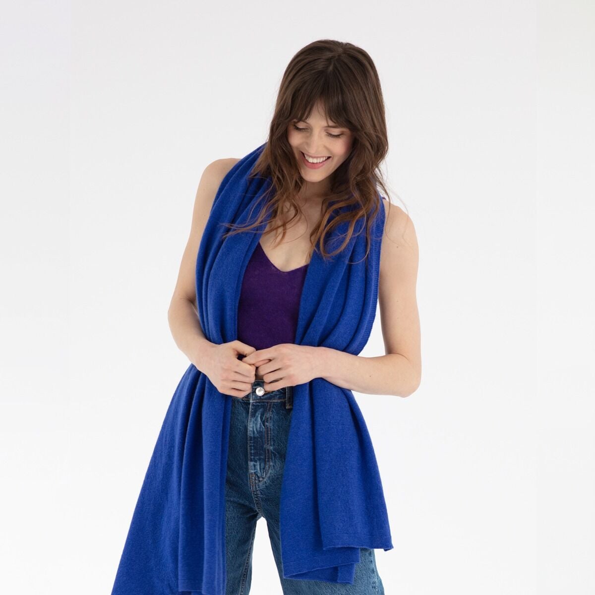 Oversized Persian Blue Cashmere Wrap | The Travelwrap Company